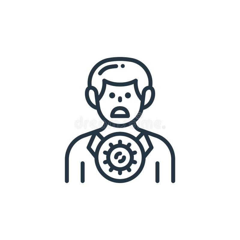 Infected Vector Icon Isolated on White Background. Outline, Thin Line ...