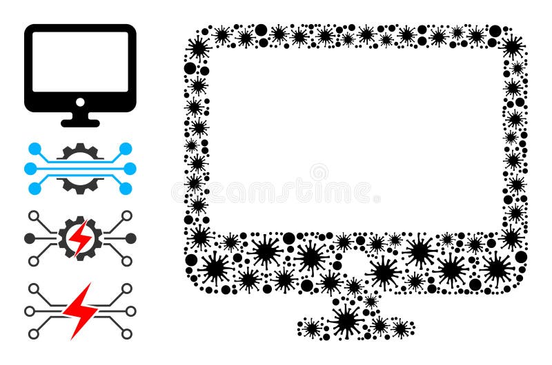 Infection Computer Display Composition Icon and Other Icons Stock ...