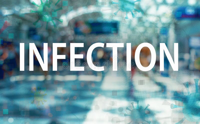 Infection Theme with an Airport Background Stock Photo - Image of city ...