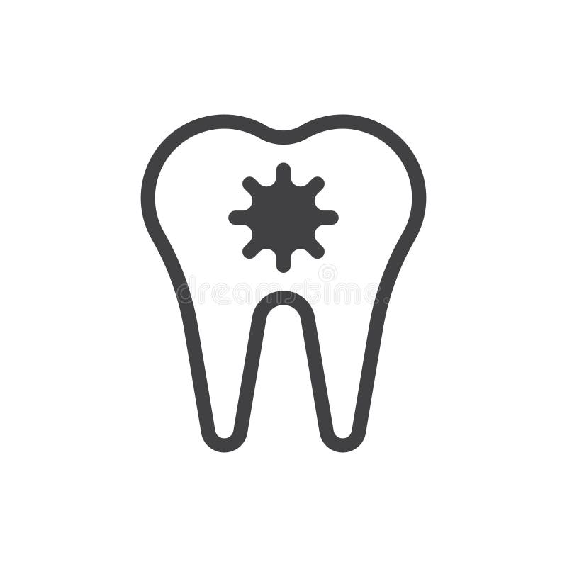 Infection Tooth Icon - Gum Tooth Icon Stock Illustration - Illustration ...
