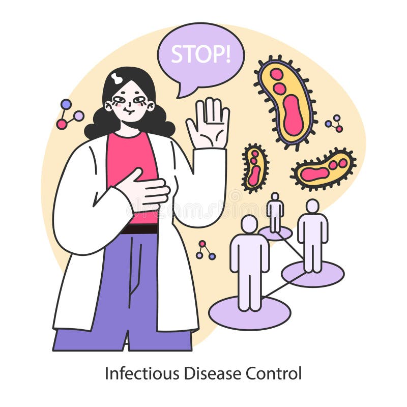 Infectious Disease Control Concept. Flat Vector Illustration. Stock ...