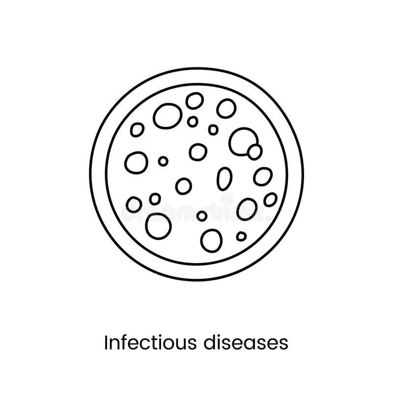 Infectious Diseases Icon Line in Vector, Medical Illustration. Stock ...