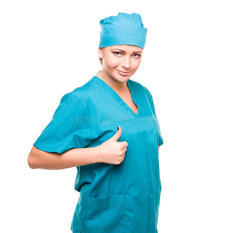 Infermiere in Uniforme Su Un Fondo Bianco Fotografia Stock - Immagine ...