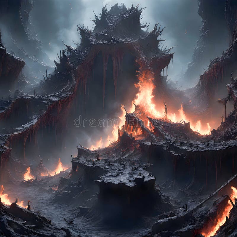 Infernal Abyss of Torment, a Bottomless Pit of Searing Flames Stock ...