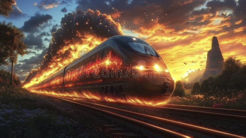 Infernal Express stock illustration. Illustration of destruction ...