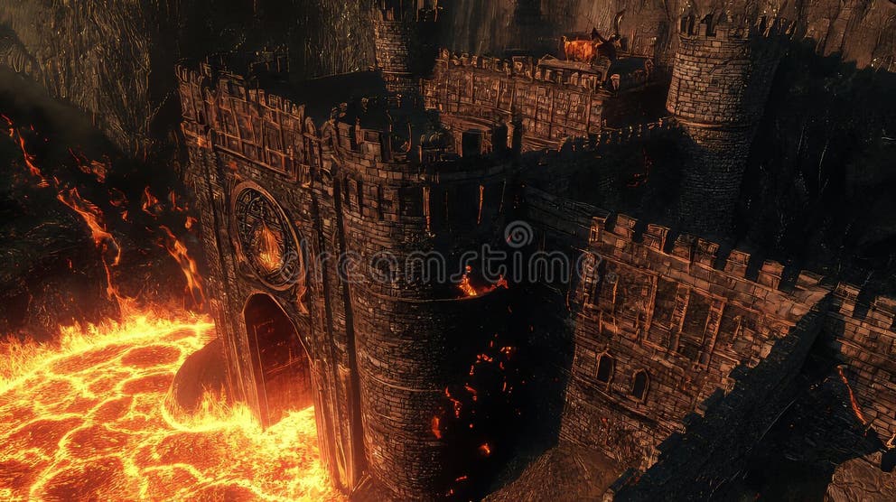 Infernal Landscape Dark Fantasy Gothic Architecture Hellfire Castle ...