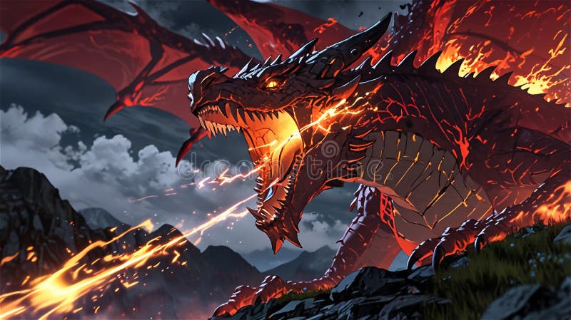 Inferno Dragon Unleashed Volcanic Rage Stock Illustration ...