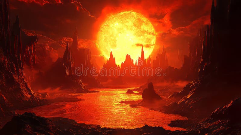 Hellscape Landscape Stock Illustrations – 252 Hellscape Landscape Stock ...