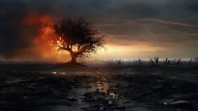 Inferno trees burning stock illustration. Illustration of ignition ...