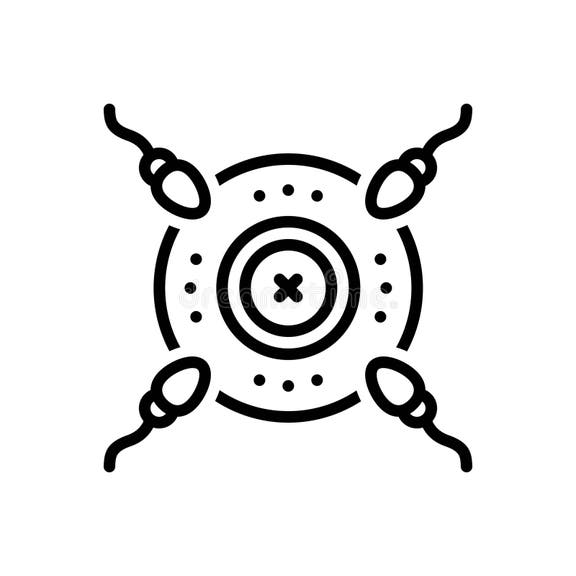 Black Line Icon for Infertility, Sterility and Sperm Stock Illustration ...