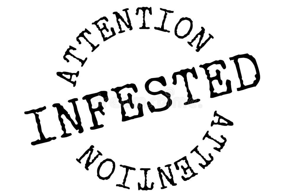 Infested typographic stamp stock vector. Illustration of dirty - 110247071