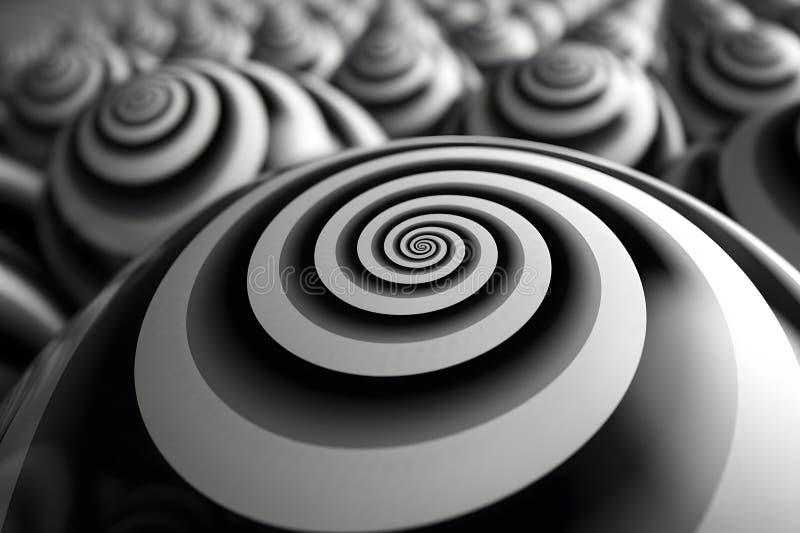 Infinite Black and White Spiral Pattern Design Illustration Stock ...