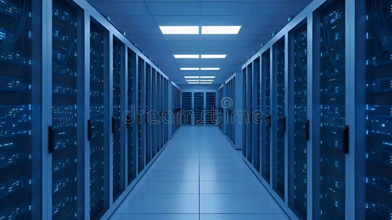 Infinite Blue Server Aisle Stock Photos - Free & Royalty-Free Stock ...