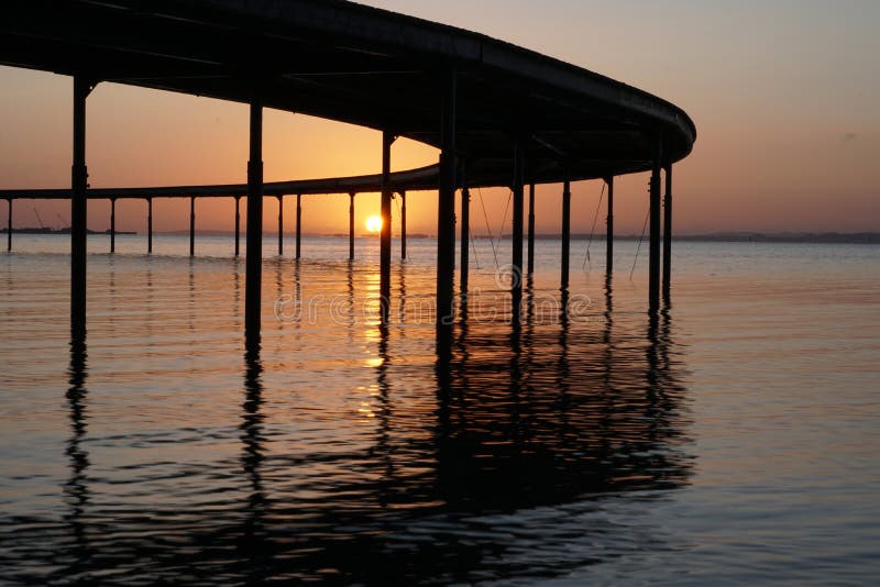 Sunrise on the Infinite Bridge of Aarhus Stock Image - Image of lake ...
