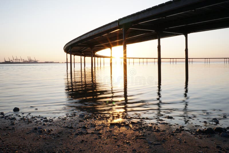 The Infinite Bridge at Sunrise , Aarhus Stock Photo - Image of ...