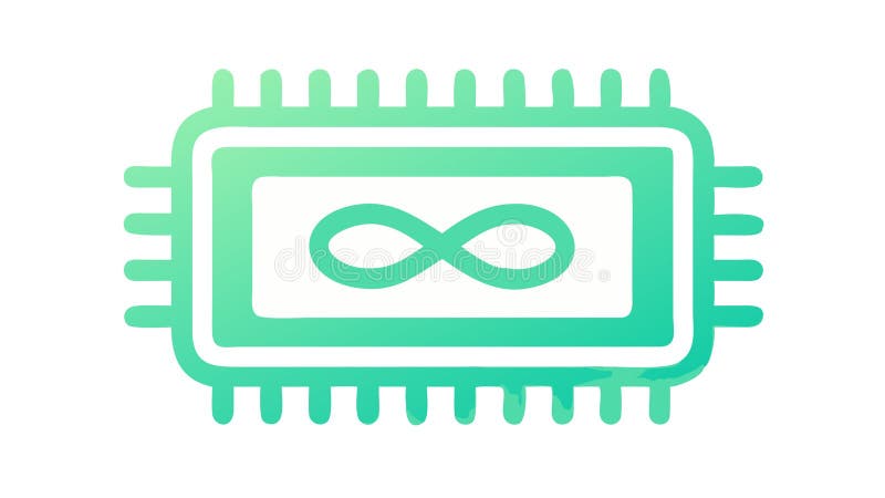 Infinite Chip Icon: Scalable Computing Endless Possibilities, Vector ...