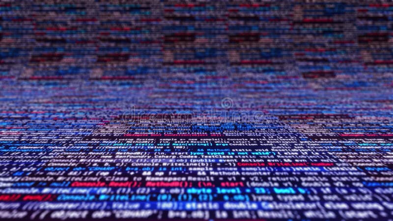 Infinite Code in Matrix. Animation. Endless Text of Multicolored ...