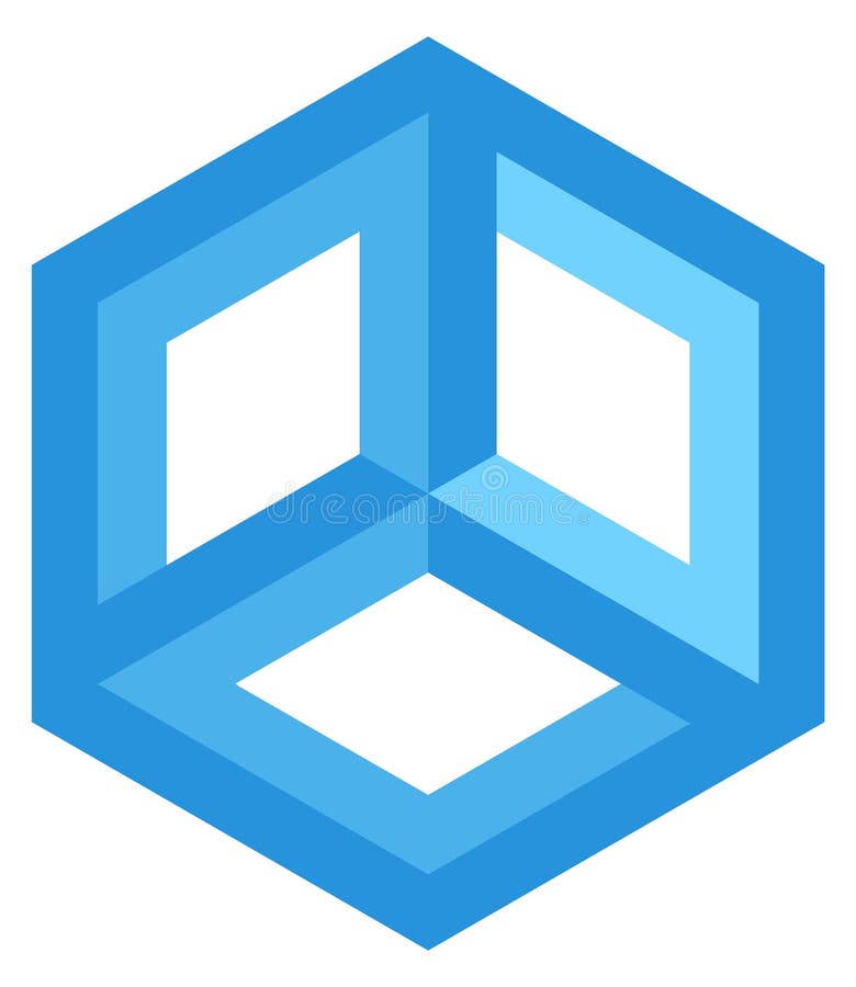 Infinite Cube Logo. Optical Illusion Color Symbol Stock Vector ...
