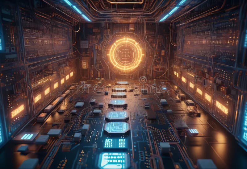 Infinite Cycle of Technological Components Stock Illustration ...