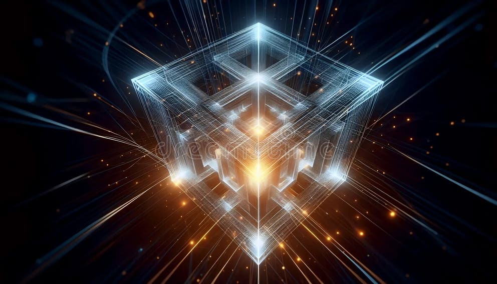 An Infinite 4D Hypercube Tesseract, AI Generated Image Stock ...