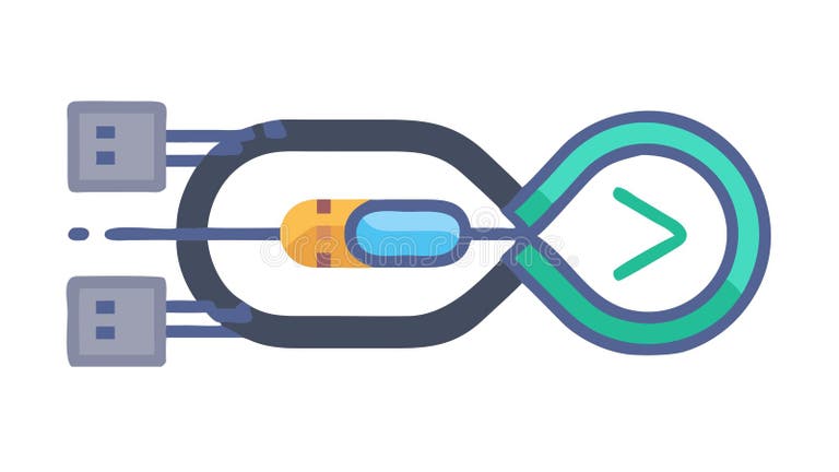 Infinite Data Flow Icon, Secure Connectivity, Continuous Information, Vector Design Generative ...