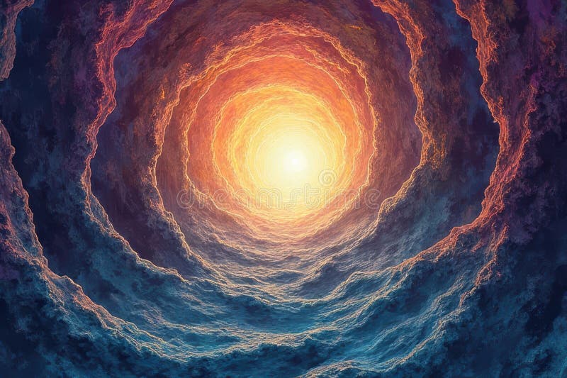 Infinite Discovery through the Abyss Stock Illustration - Illustration ...