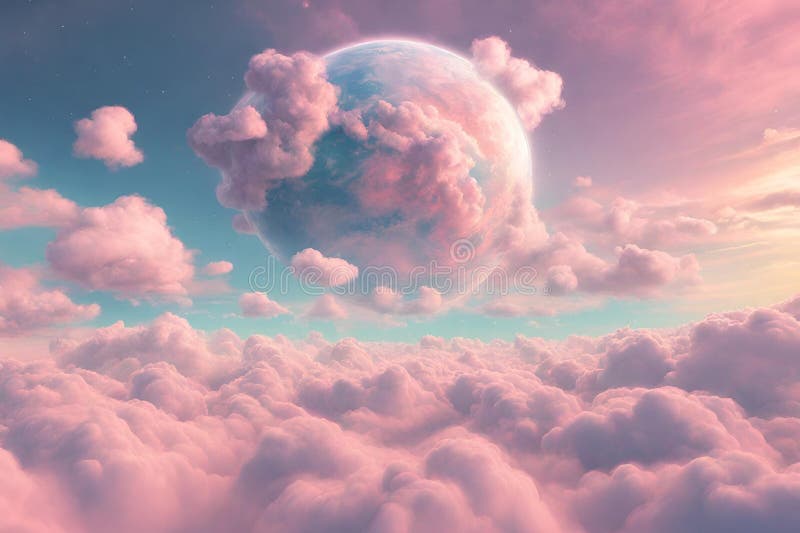Infinite Dream World Pastel Clouds High Definition Render Multiverse ...