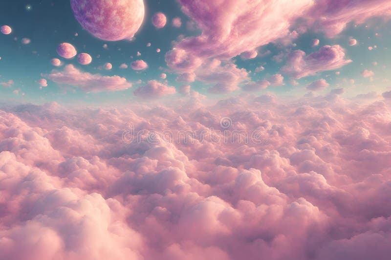 Infinite Dream World Pastel Clouds High Definition Render Multiverse ...