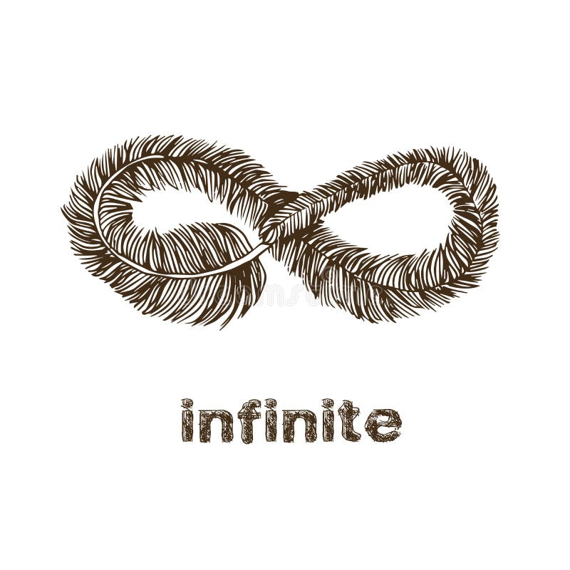 Infinite Feather Line Drawing Stock Illustrations – 28 Infinite Feather ...