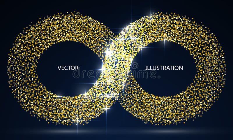 An Infinite Figure of Gold Particles, Vector Illustration Stock ...