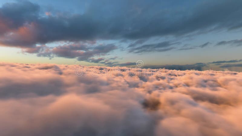 Infinite Fly through the Cinematic Dusk Clouds Sunset Background ...
