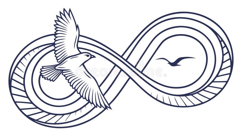 Infinite Freedom: Bird Forming Infinity, Vector Design Generative AI ...