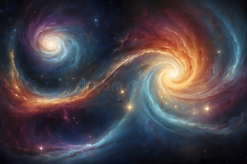 Infinite Galaxies with Nebulae As an Abstract Art Stock Image - Image ...