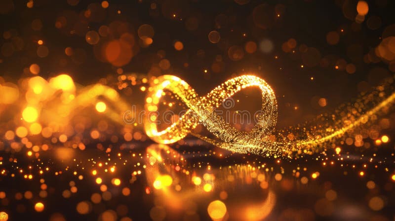 Infinite Golden Glitter in a Loop of Light. Generative Ai Stock ...