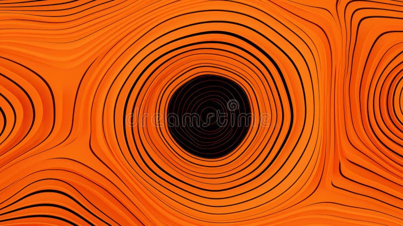 Infinite Harmony: Abstract Circles in Orange and Black Stock ...