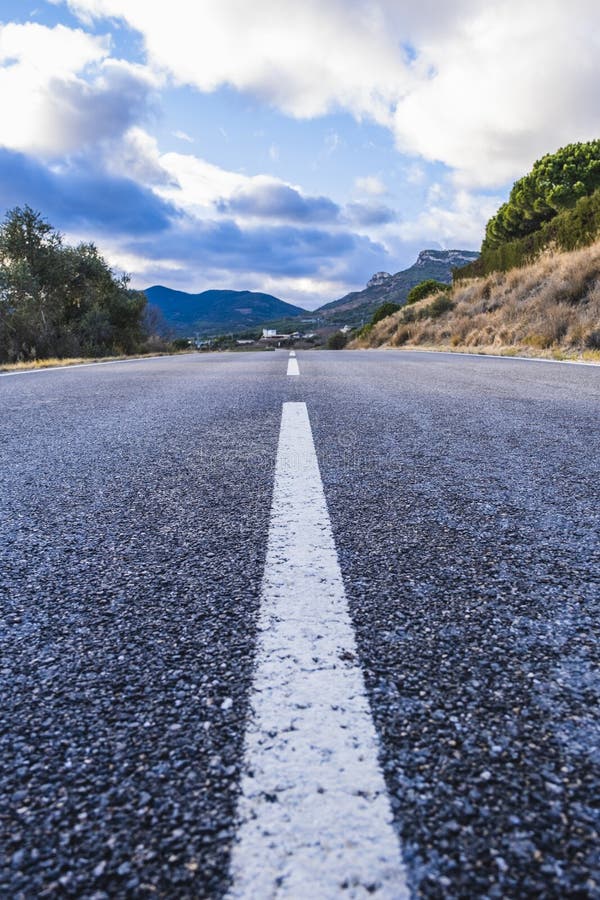 Infinite Highway with a View from Below Stock Photo - Image of desert ...