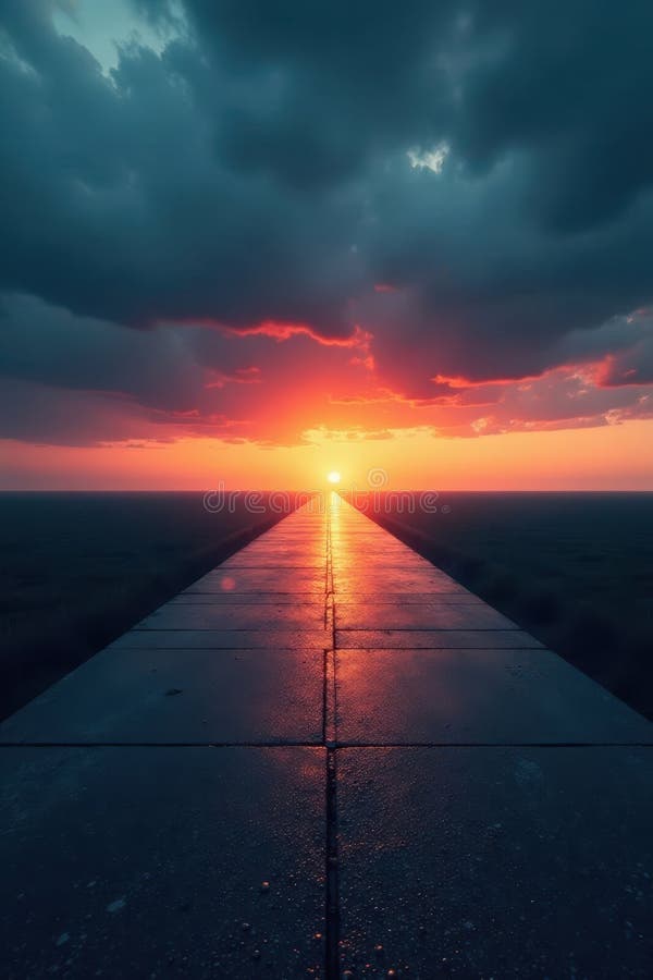 Infinite Horizon, Brooding Sky Above Dark Textured Concrete , Exterior ...