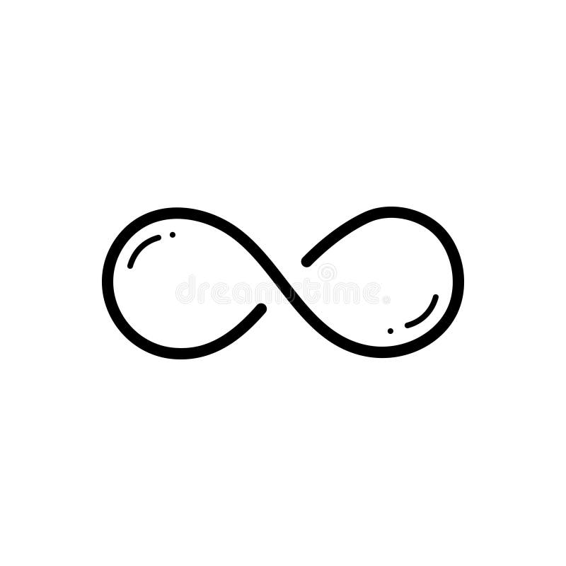 Black Solid Icon for Infinite, Endless and Loop Stock Illustration ...