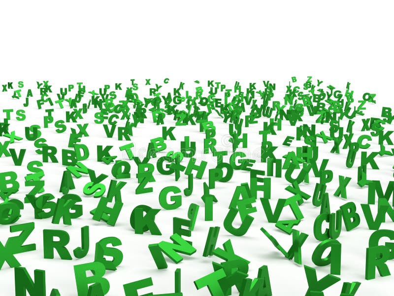 Infinite Letters Background, Green Alphabet Stock Illustration ...