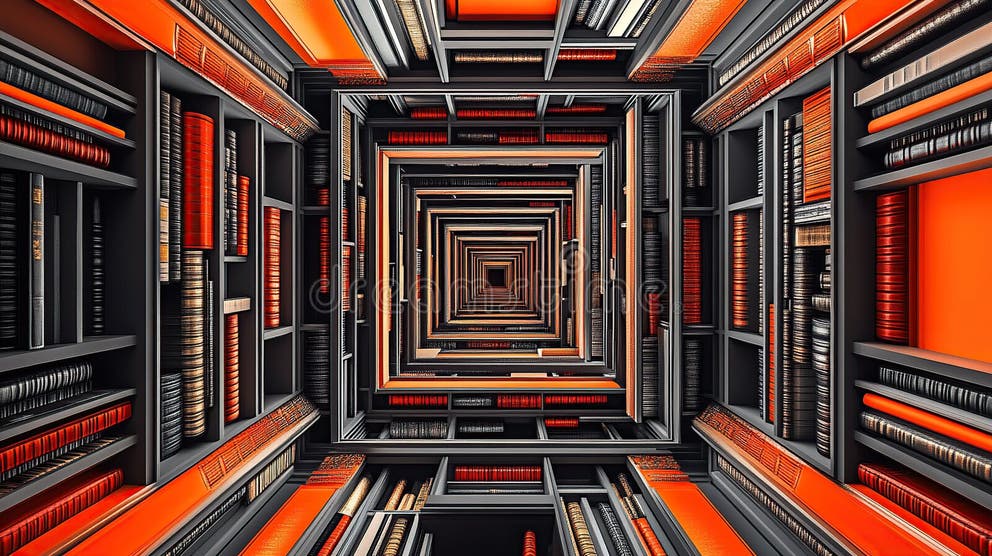 Infinite Library Bookshelf Corridor, Abstract, Knowledge, Education ...