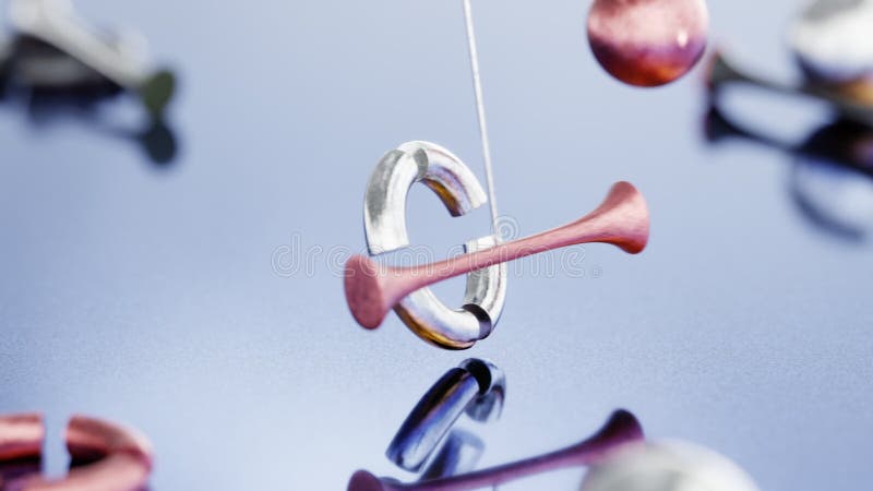 Geometric Shapes Swinging through Ring. 3d Animation Looped Stock Video ...