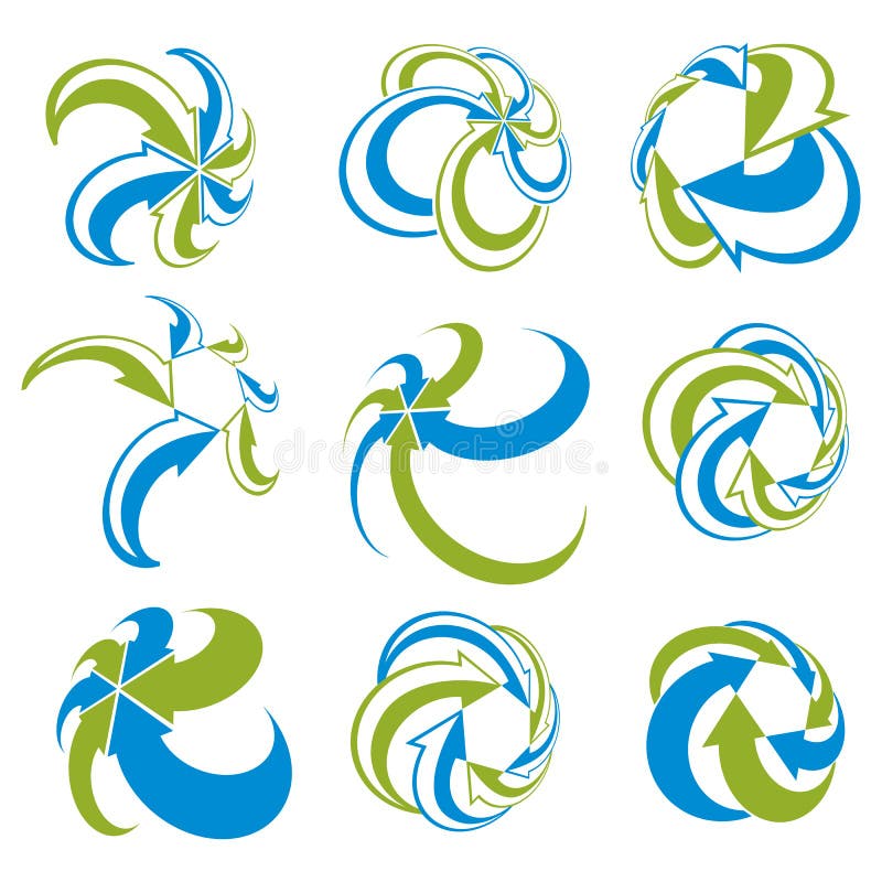 Infinite Loop Arrows Vector Abstract Symbol Set, Graphic Design Stock ...
