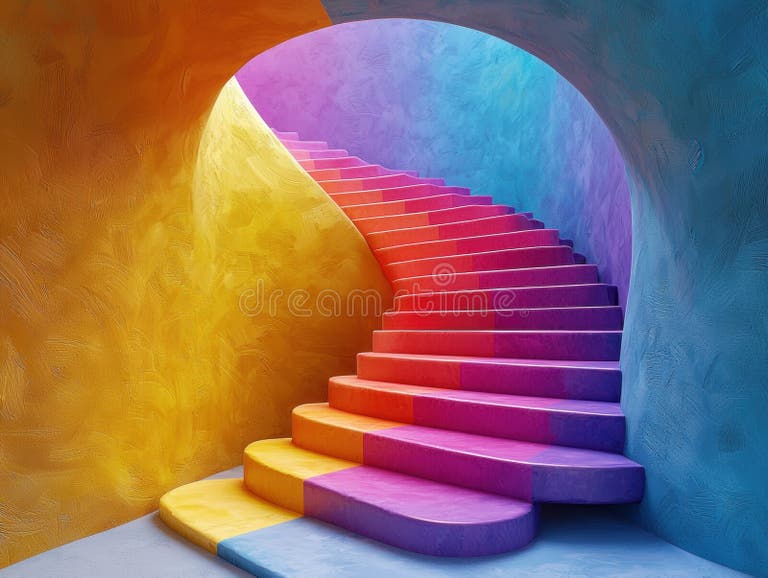 Infinite Loop Staircase Transforms into Colorful Blocks Creating ...