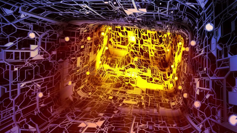 Infinite Loop in a Technological Virtual Reality Wormhole Stock Video ...