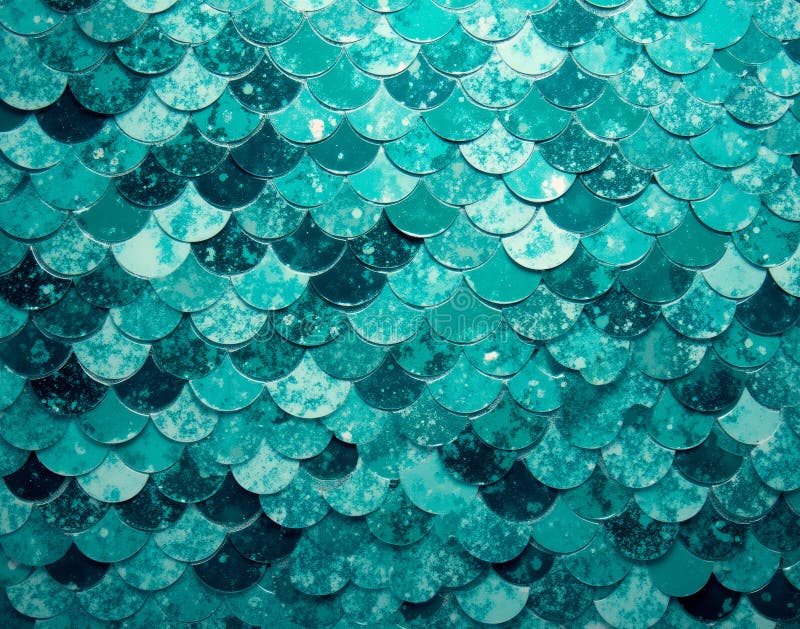 Infinite Mermaid Scale Marble with Teal-and-silver Fish-scale Pattern ...