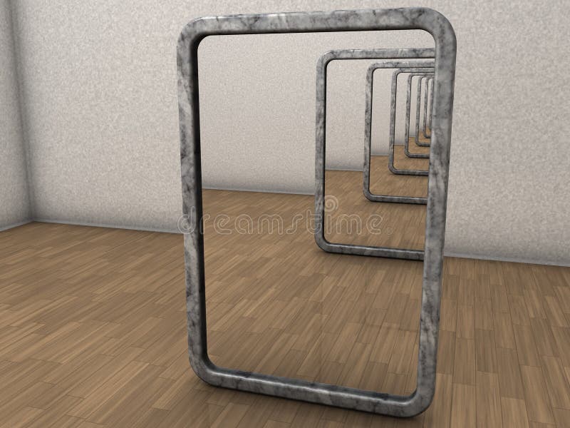 Infinite mirrors stock illustration. Illustration of mirrors - 8662719