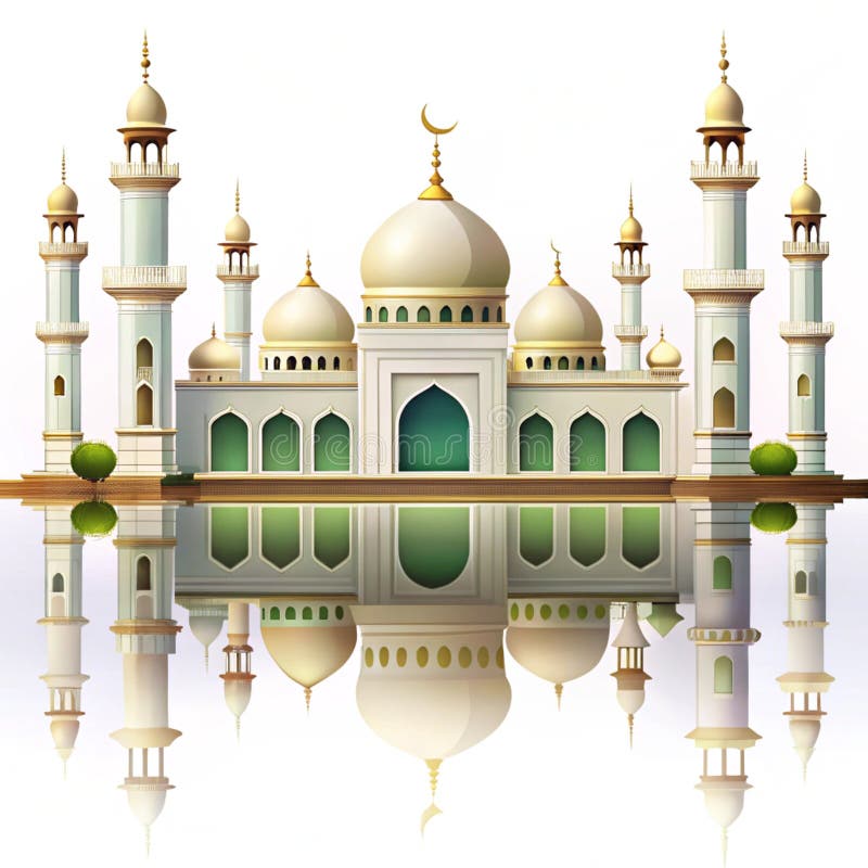 Infinite Mosque Reflection Icon Stock Illustration - Illustration of ...