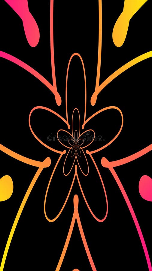 Infinite Neon-colored Glowing Flower-shaped- Vertical High Resolution ...