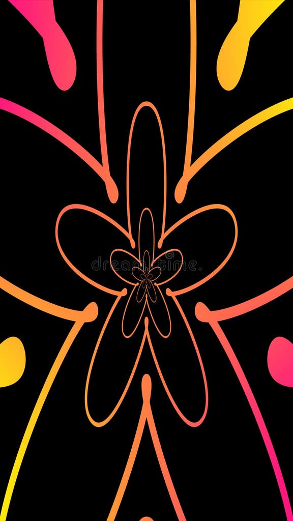 Infinite Neon-colored Glowing Flower-shaped- Vertical High Resolution ...