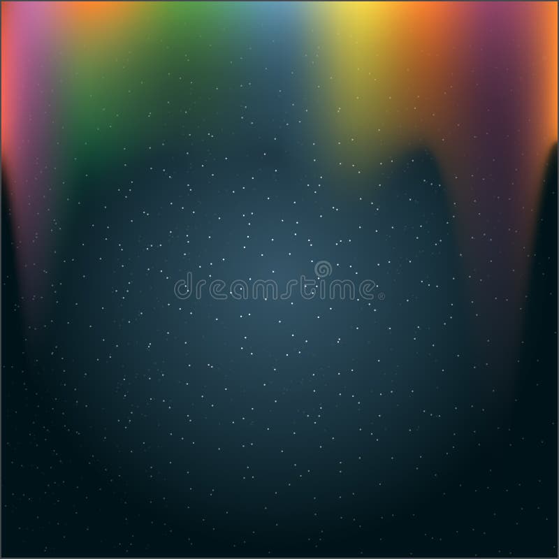 Infinite Outer Space with Glowing Stars and Colored Light. Stock Vector ...